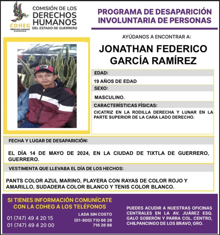 Solicitamos tu apoyo y colaboración para localizar al joven Jonathan ...